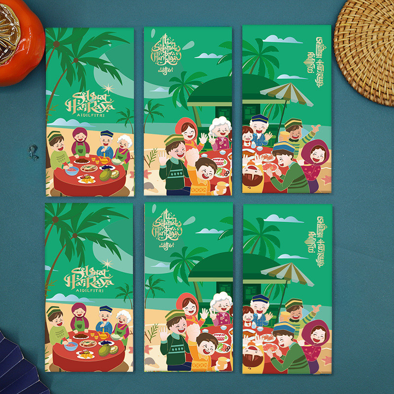 6pcs/set New Arrival Sampul Duit Raya Hari Raya Duit Raya Packet Muslim ...
