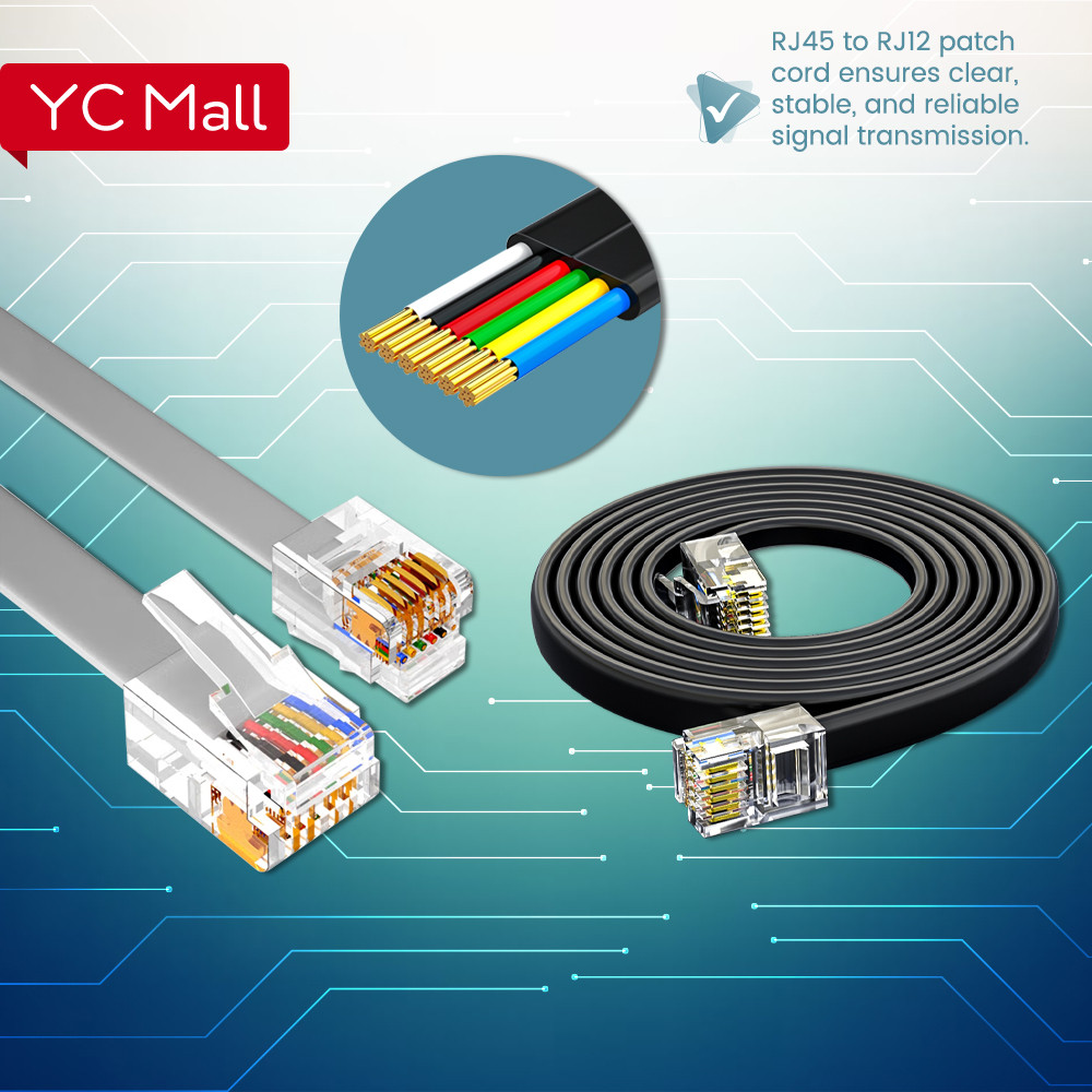 RJ45 to RJ12 6P6C Patch Cord | Shopee Malaysia