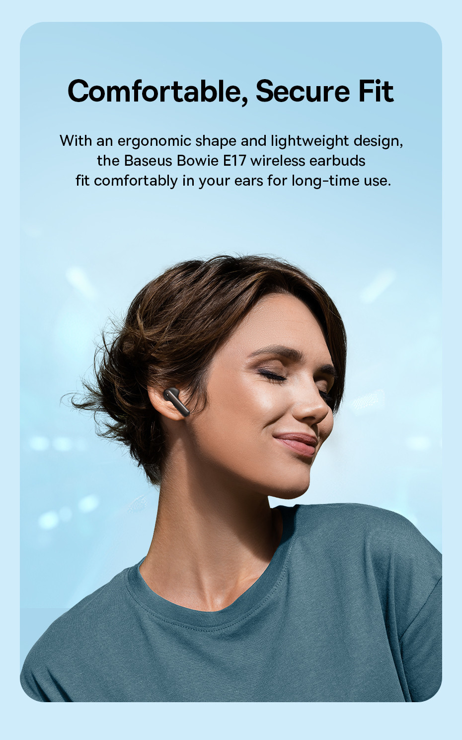 Baseus Bowie E17 True Wireless Bluetooth Dual-Mic ENC Punchy Bass Earphones with 25h Long ...