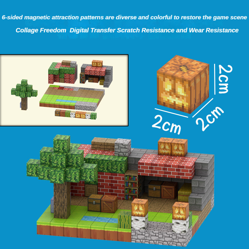 Magnetic Cube Toys Block World Magnetic Building Blocks Mining Cave ...