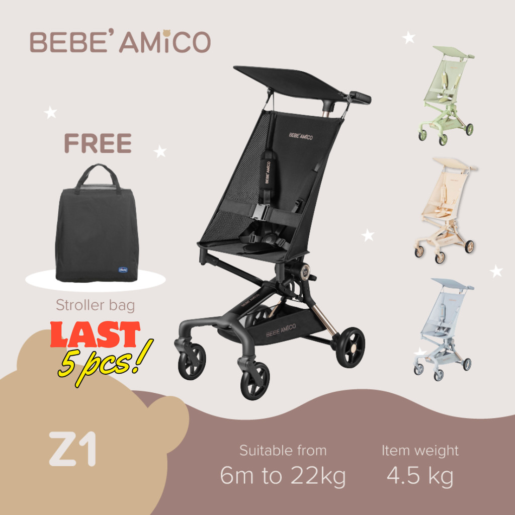 Bebe Amico Lightweight Stroller Z1 - 6 months to 22kg (Free Gift last 5 ...