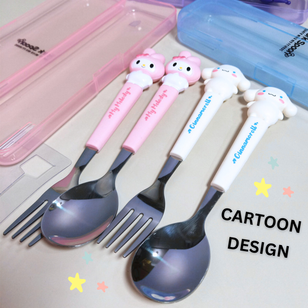 CK Kids Stainless Steels Spoon And Fork Set Sanrio Cute Cartoon ...
