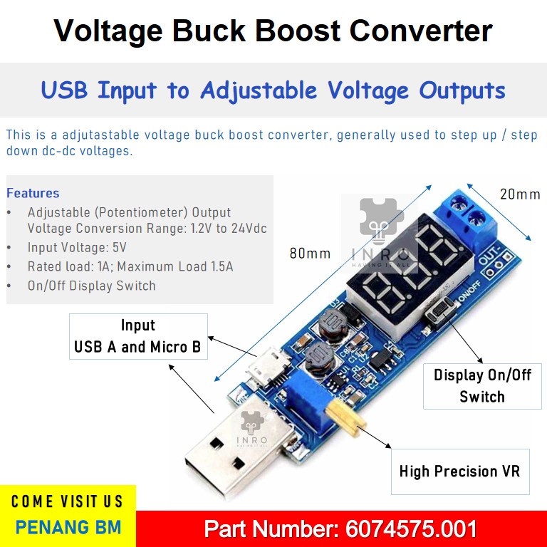 [Adjustable 1.2-24VDC] Buck Boost Power Supply Module, 1.2Vdc - 24Vdc ...