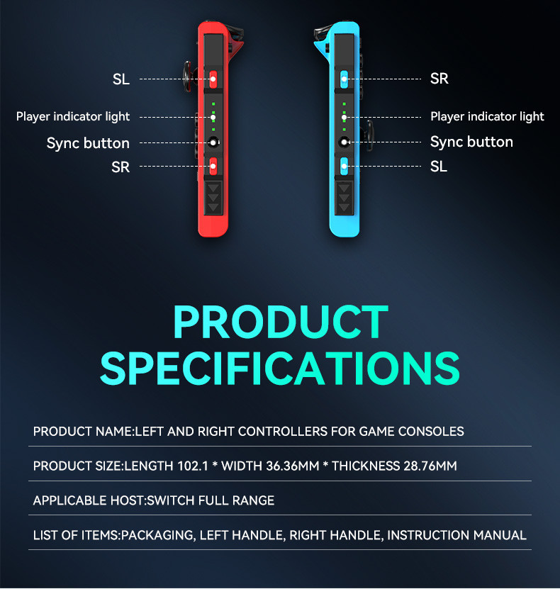 Splatoon Wireless Control JoyCon Gamepad With RGB LEDFor Nintendo Switch Oled Controllers With ...