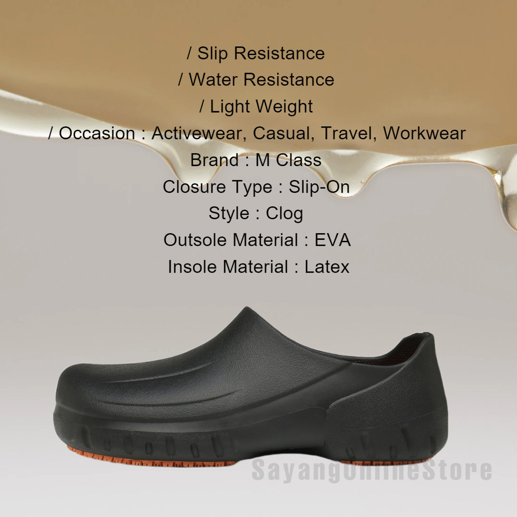 M Class Men's Chef Kitchen Working Slippers Garden Shoes Mules Clogs ...