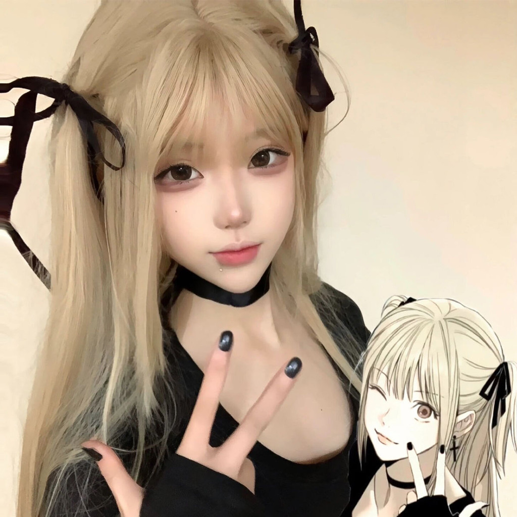 Death Notes Mihaisha cos Same Style Long Straight Hair Fake Hair Beige ...
