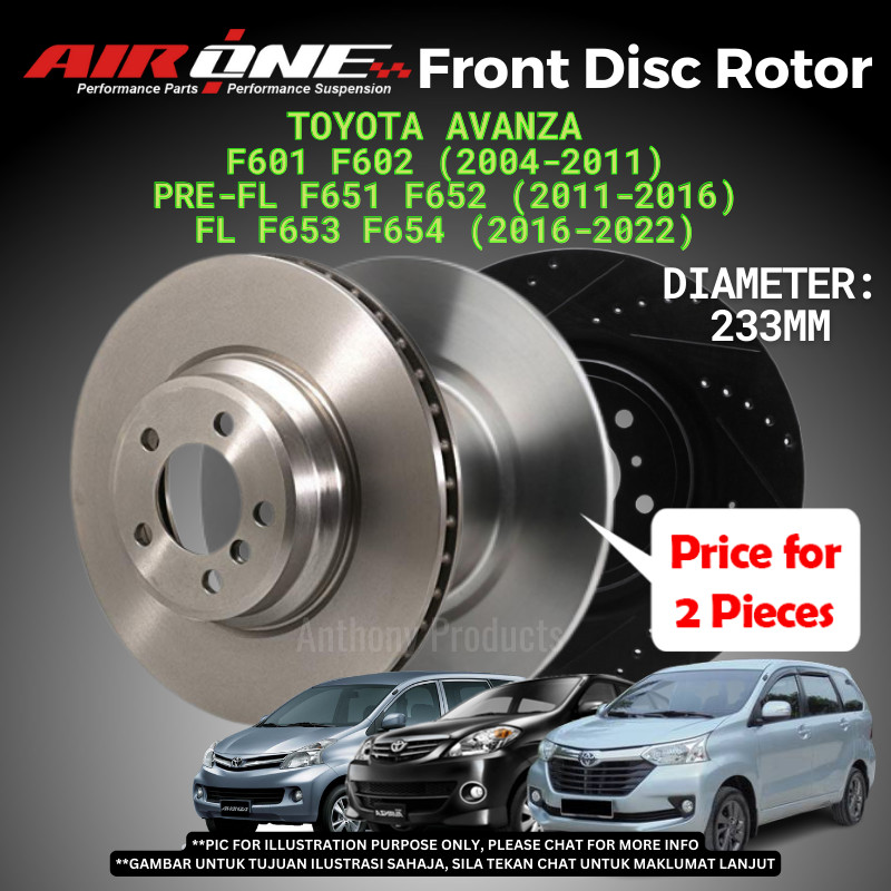 AIRONE Toyota Avanza MK1 MK2 F601 F602 F651 F652 F653 F654 2004 2011 ...