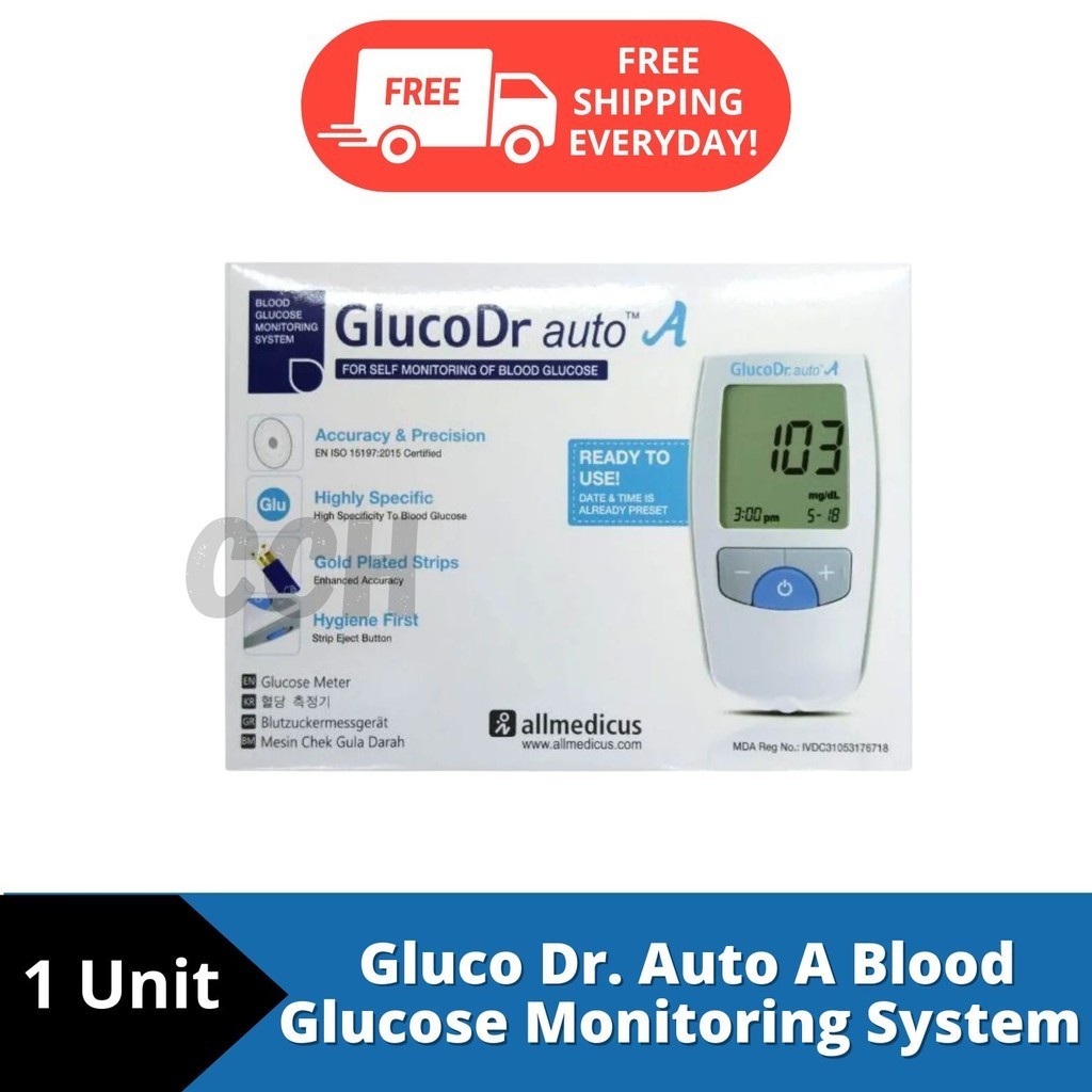 Gluco Dr. Auto A Blood Glucose Monitoring System (Glucometer) | Shopee ...