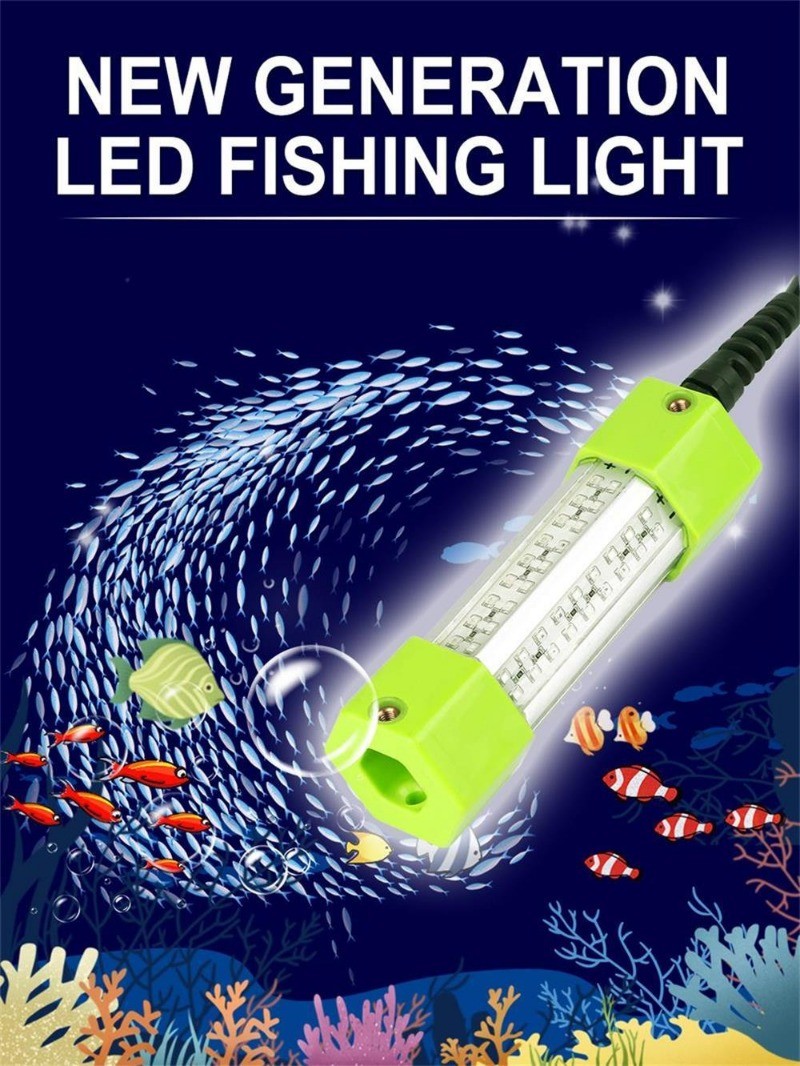 70W DC 12V Green White Squid IP68 High Power Fish Attractant Stick Bait ...