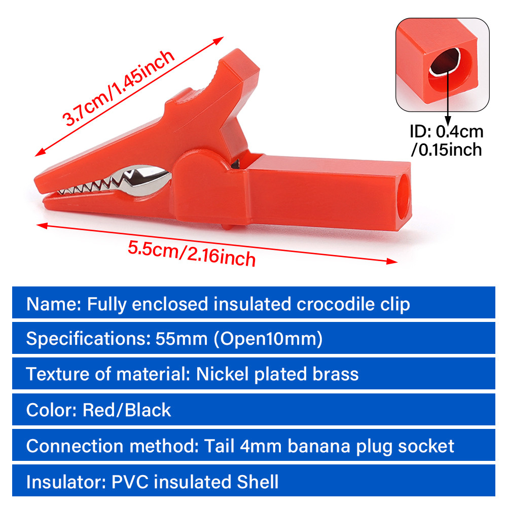 A set of crocodile crocodile car battery insulation clip with 4mm ...