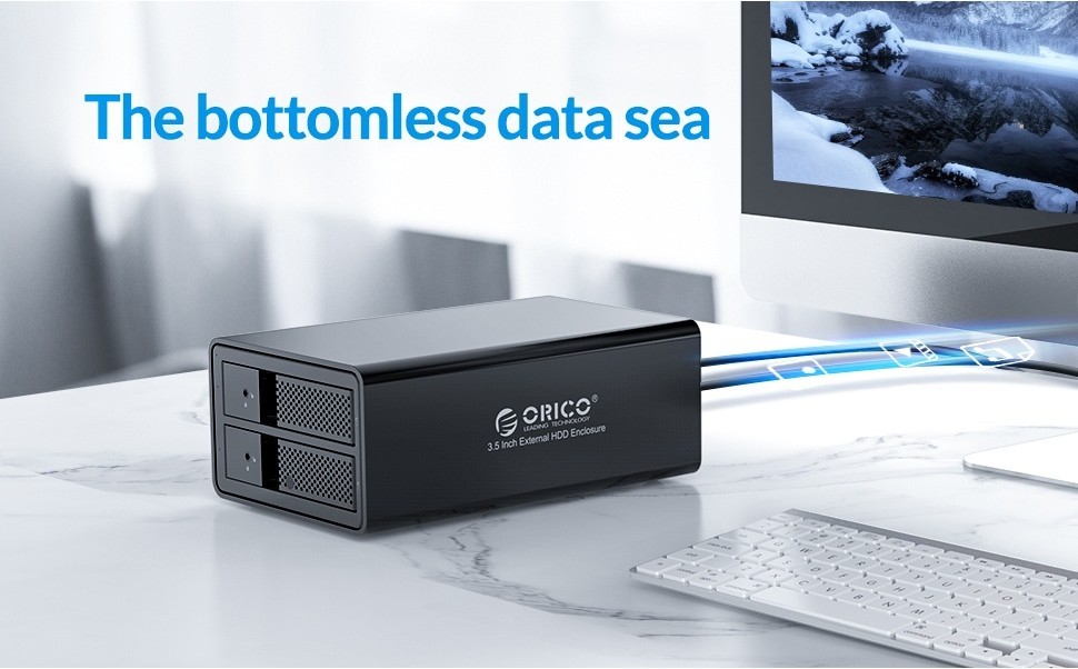 ORICO 2 Bay USB 3.0 to SATA 3.5 inch Chia External Hard Drive Enclosure ...