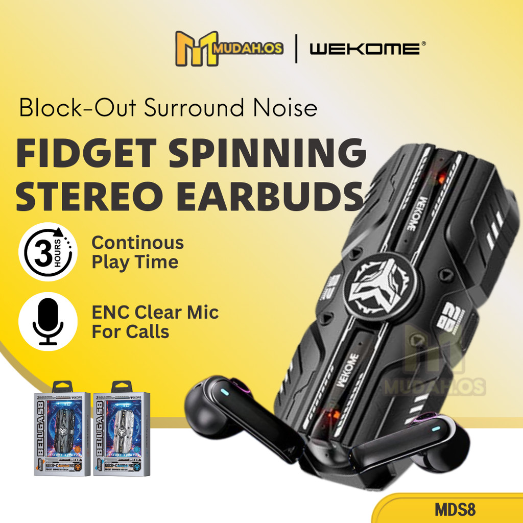 WEKOME Noise Cancelling 5.4 Bluetooth Earphone Fidget Spinner ENC ...
