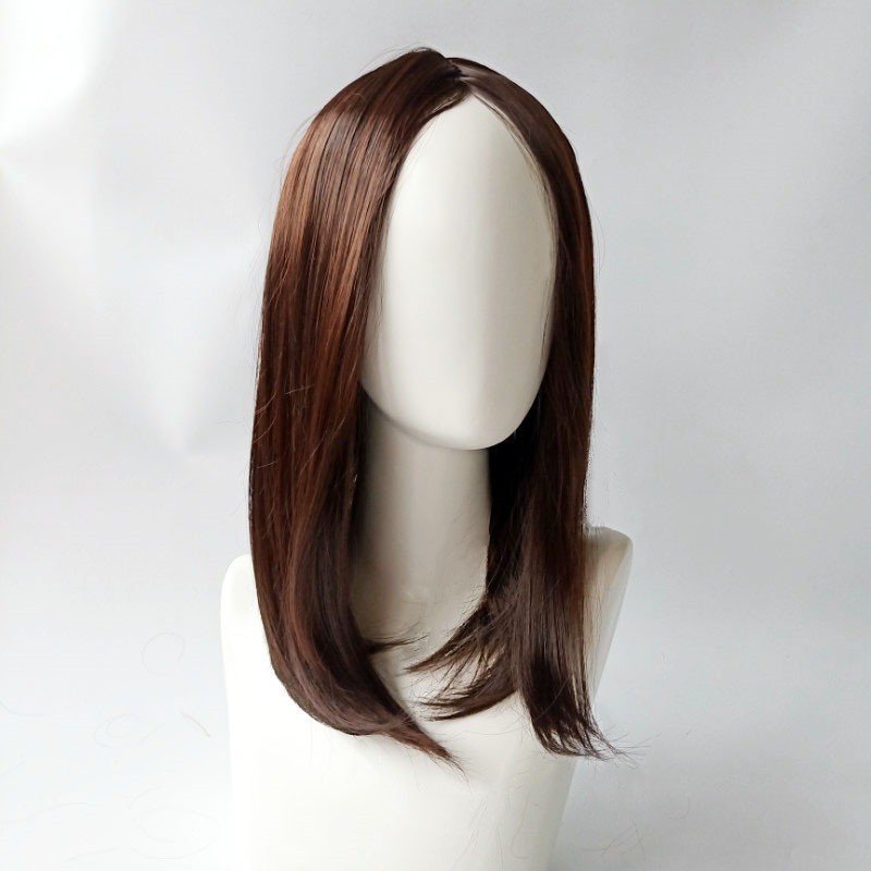 Wig Lady, Medium Long Straight Hair, Full Head Cover, Medium Long Hair ...