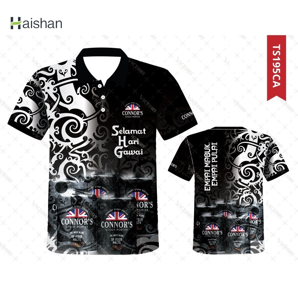 （hai shan) GAWAI BEER 2 VICTORY Quick Dry MICROFIBER JACQ COLLAR SHORT ...