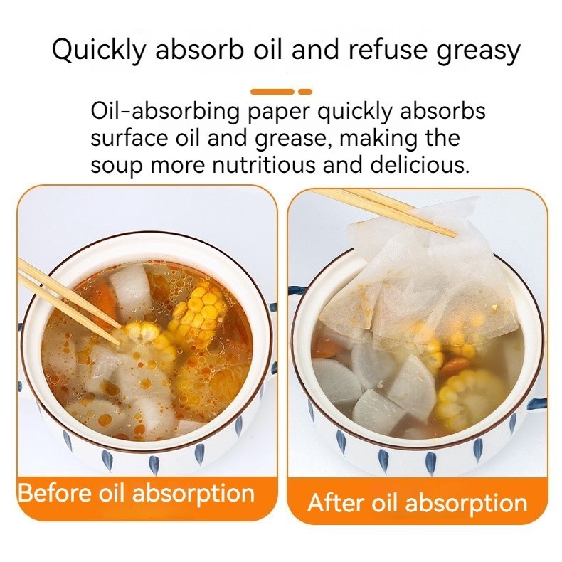 Oil Absorbing Paper Disposable Non-toxic Soup Oil Absorb Fried Food ...