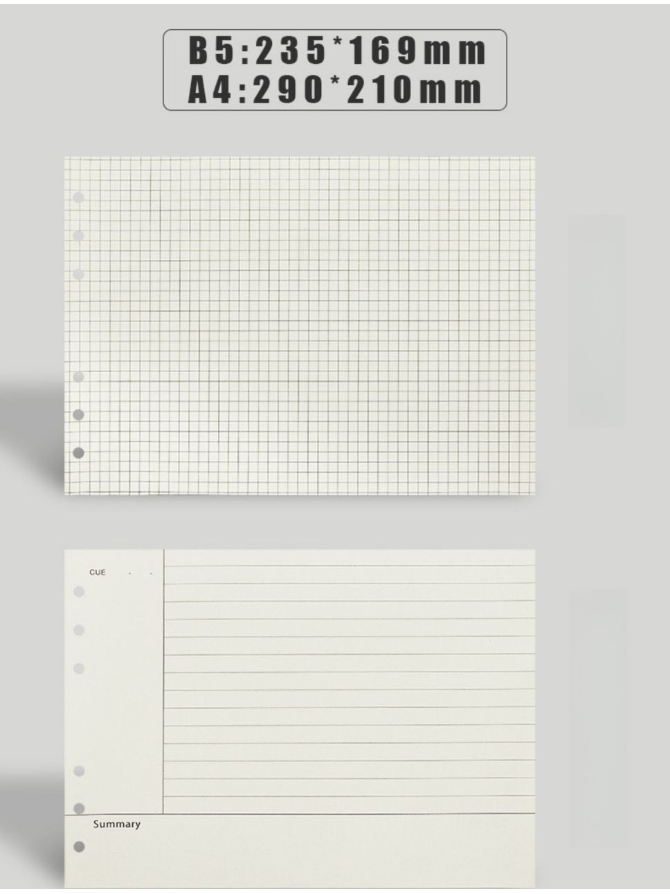 A4 Soft Leather Loose-leaf Notebook Rectangular Notebook Long Type b5 ...