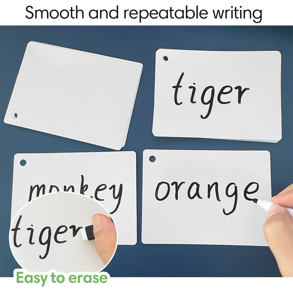 20 pcs Reusable Dry Erase Blank Cards Portable Double-Sided Erasable ...