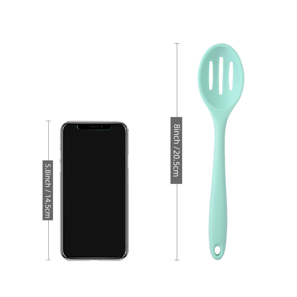 Nordic Green Silicone Spoon Food grade Silicone Mini 21cm Cooking Spoon ...
