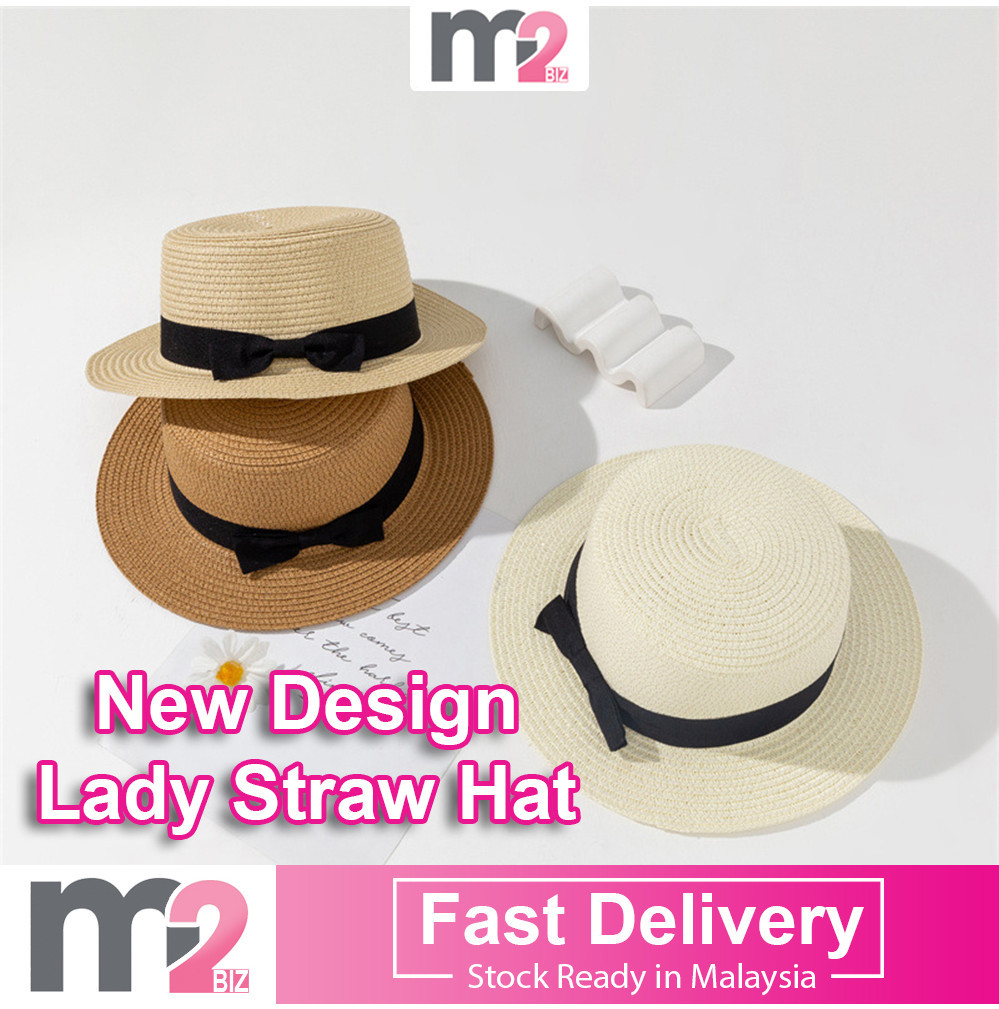 Rekaan Fesyen Berkualiti Tinggi Wanita Topi Pantai Dewasa Brim Boater ...