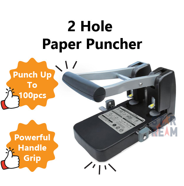 Power Heavy Duty Two Hole Puncher/Desk Punch /Penebuk Lubang Besar ...