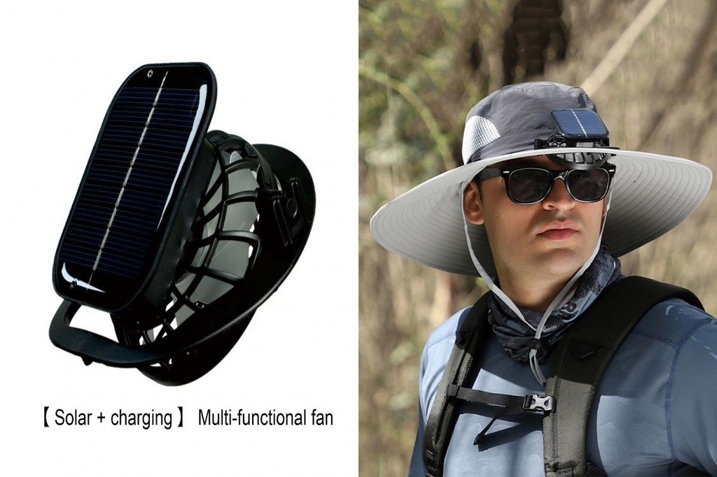 [beautymart] Solar Powered Fan Hat Portable Solar Fan Visor Men's Solar ...