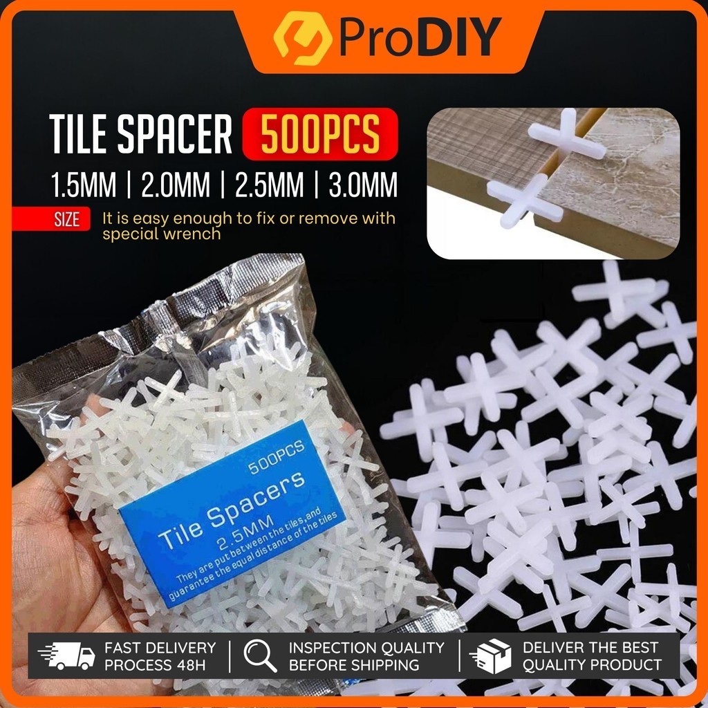 500PCS Tile Spacer 1.5mm 2.0mm 2.5mm 3.0mm Mosaic Tile White Tile ...