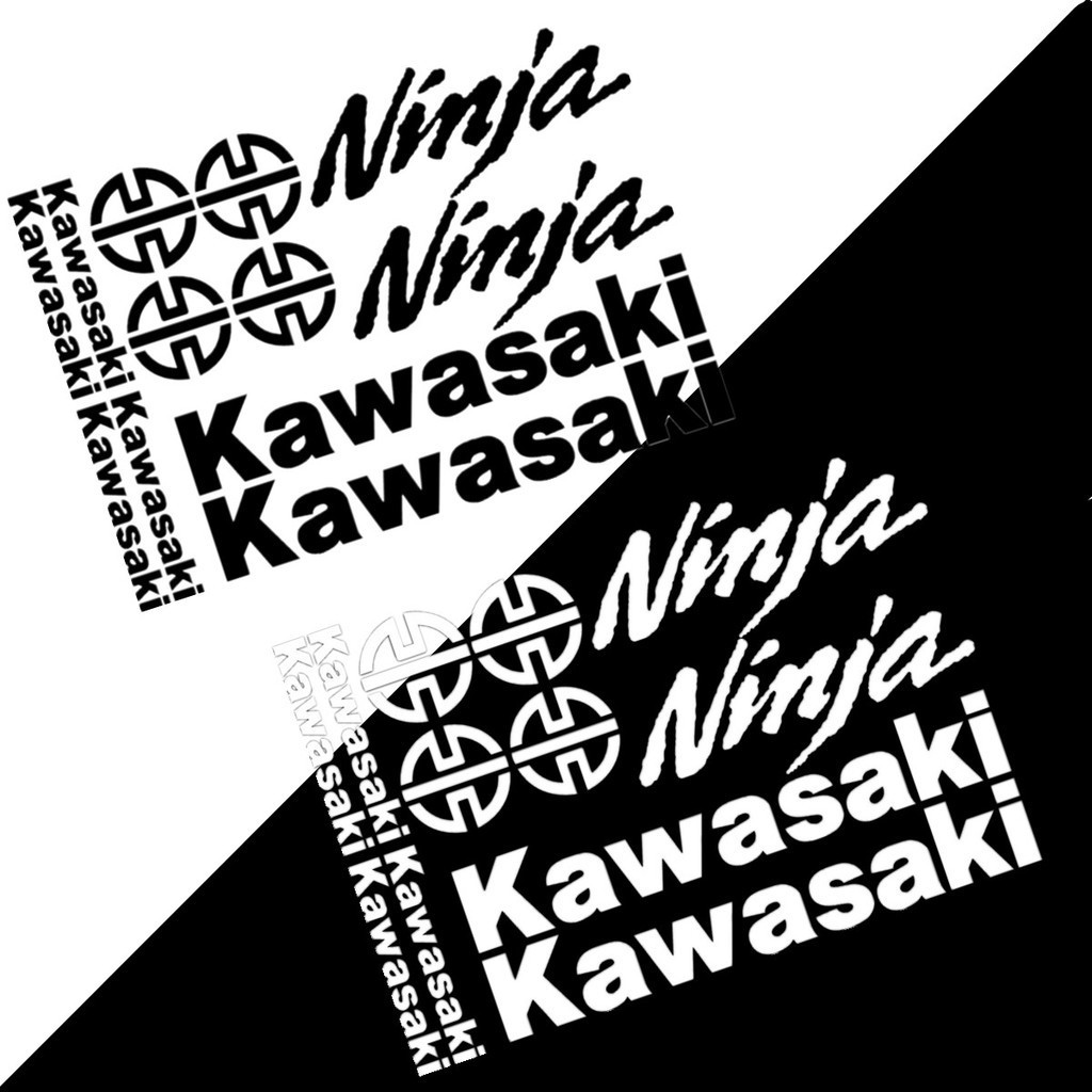 Kawasaki Reflective Stickers Motocycle Front Body Logo Fuel Tank Epoxy ...