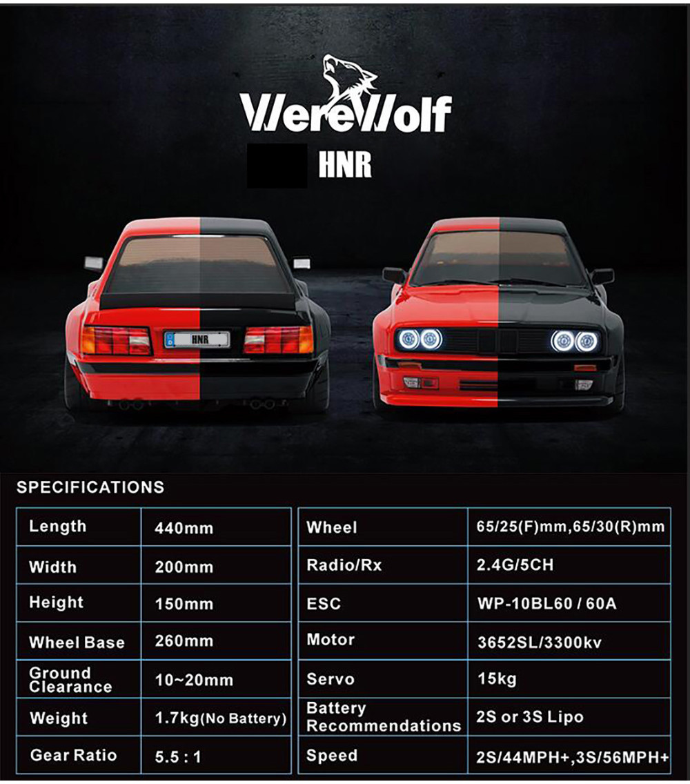 HNR H9803 Werewolf 4WD RTR Brushless 1/10 RC Electric Remote Control ...