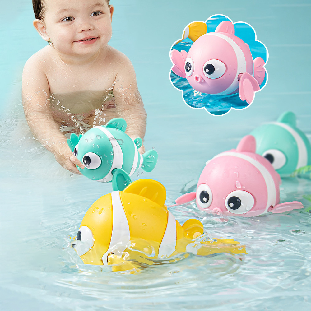 BEVAVAR Clown Fish Baby Bath Toys Fish Clockwork Swimming Toys For Kids ...