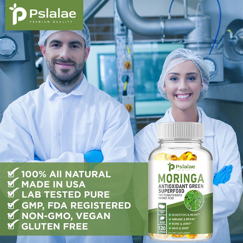 【Pslalae】Moringa Capsules - Organic Moringa Supplement - All Natural ...