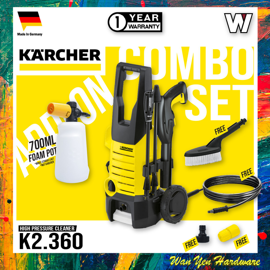 KARCHER K2.360 [ K2360 ] HIGH PRESSURE CLEANER 1400W | 120BAR | 6M HOSE | Shopee Malaysia