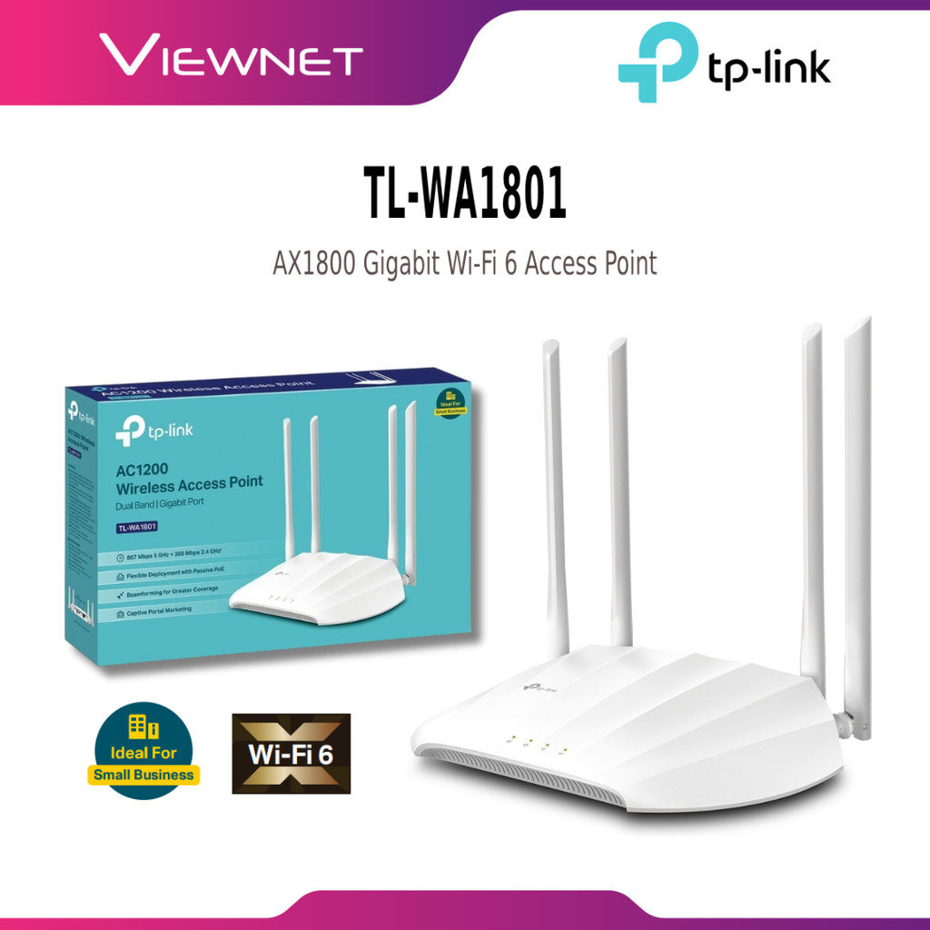 TP-LINK TL-WA1801 AX1800 DUAL BAND GIGABIT WI-FI 6 ACCESS POINT WITH MULTIPLE MODES, EASY SETUP ...