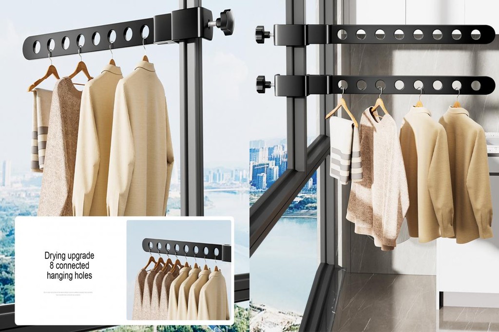 [Ge] Wall-mounted Hanger Double Handle Hanger Rotatable Foldable ...