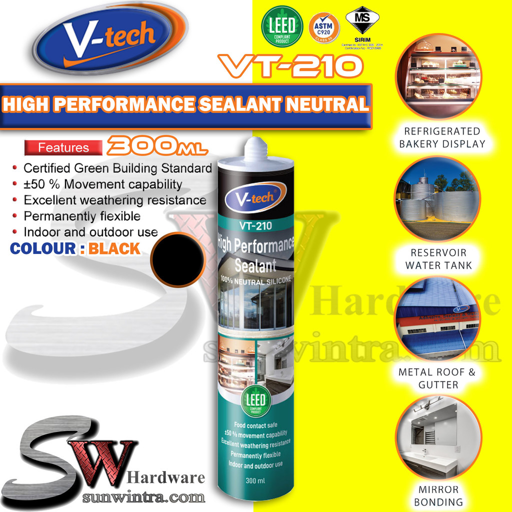 V-Tech 300ML VT-210 High Performance Sealant 100% Neutral Silicone ...