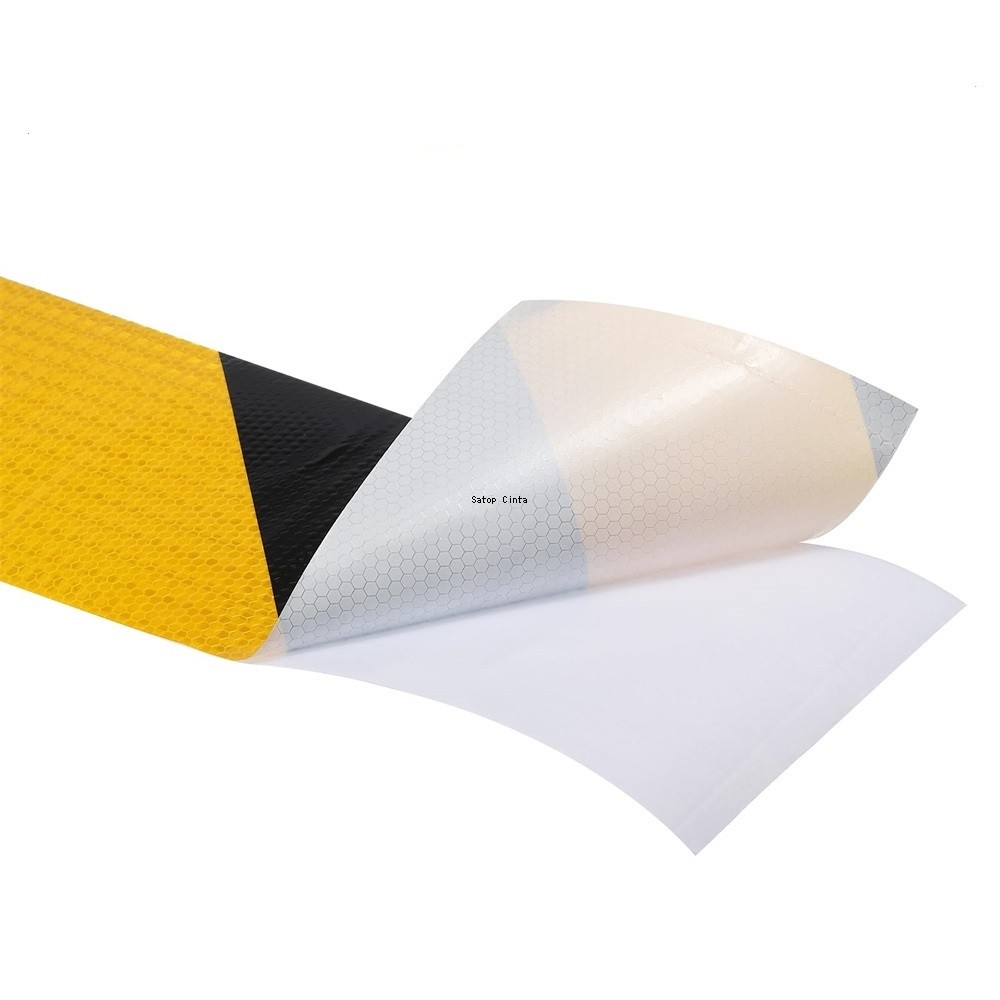 5cm/10cm/15cm/20cm Reflective Tape Twill Yellow-Black Waterproof ...