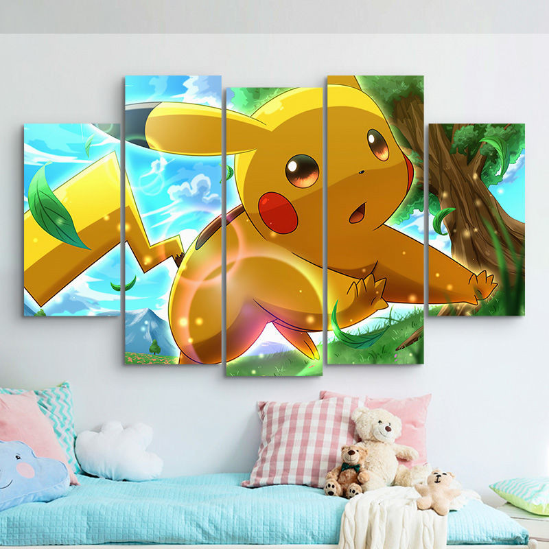 Pikachu Decorative Painting Children's Room Bedroom Pokémon Painting ...