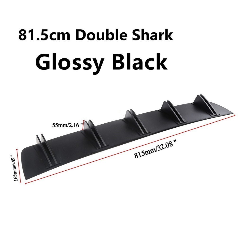 Universal Rear Bumper Chassis Spoiler Shark Deflector Black Abs ...