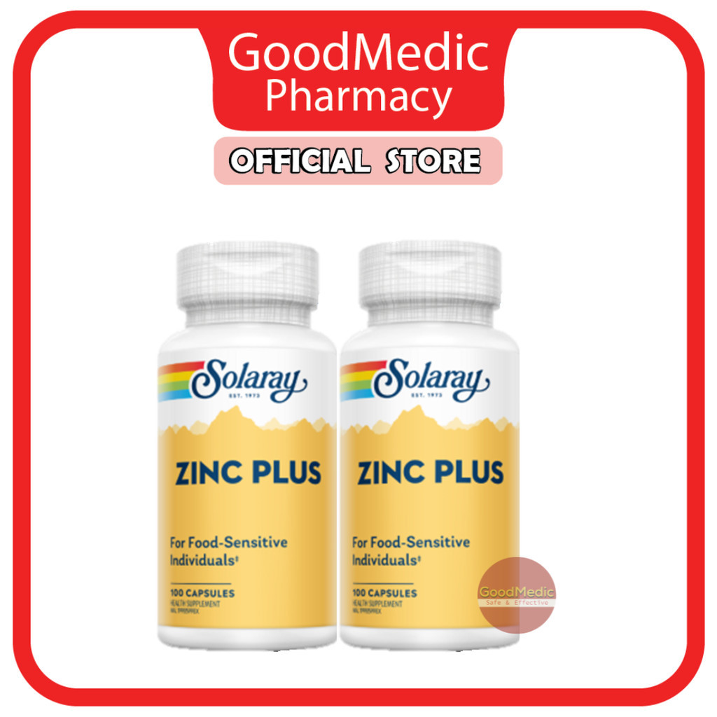 Solaray Zinc Plus 2X100s /100s (Vitamin B6) with Zinc Amino Acid ...