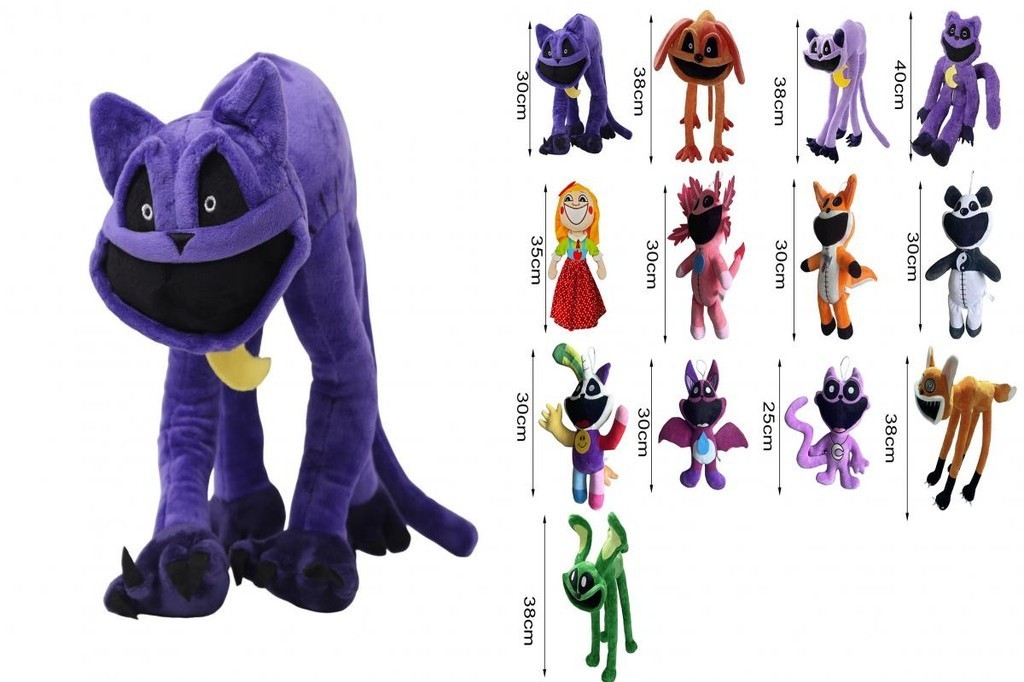QG Scary Purple Cat Plush Adorable Plush Pillow Big Mouth Smiling ...