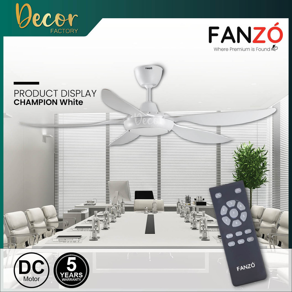 FANZÓ Fan FANZO CHAMPION Fan [NEW 2024] 56" 5 Blades 7 Speed DC Motor ...