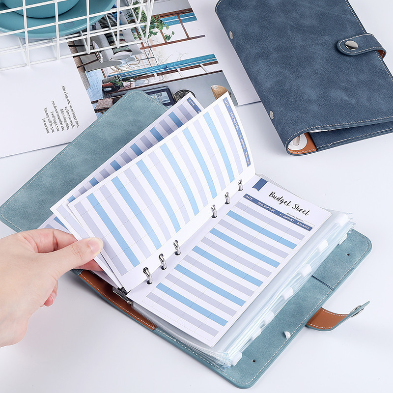 Binder Budget Planning Notebook Set - A6 Binder DIY Planner PU Leather ...