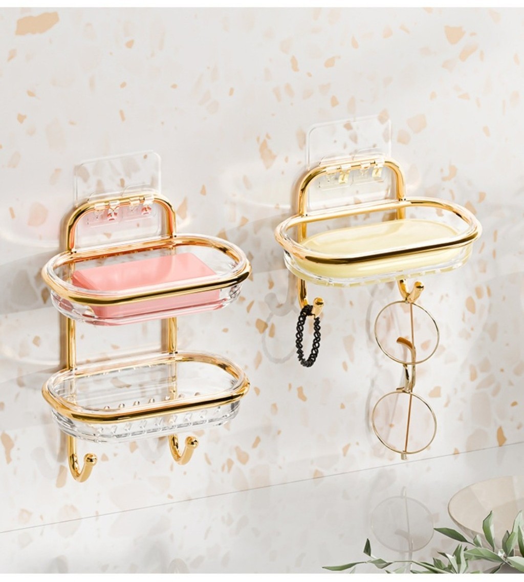 Bathroom Soap Box Wall Mounted, Soap Storage Rack, Punch-free Soap ...