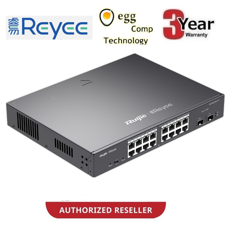 REYEE 16-PORT GIGABIT POE WITH 2 SFP SMART MANAGED SWITCH (RY-RG-ES218GC-P) | Shopee Malaysia