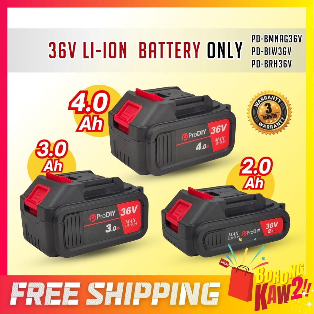 1pcs PRODIY 36V 2.0Ah 3.0Ah 4.0Ah Rechargeable Battery Only for PD ...