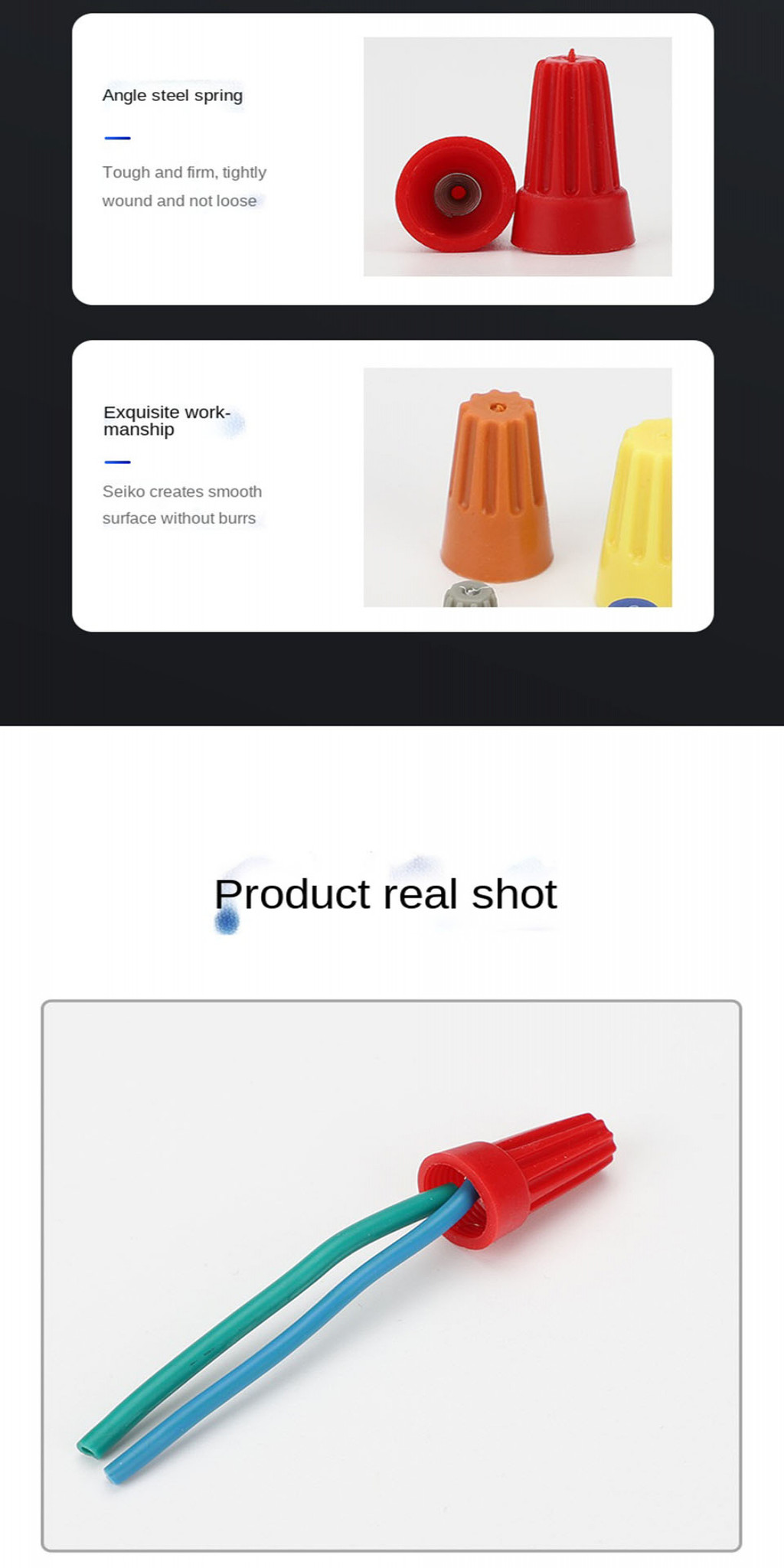 Spiral crimping cap Twist-On Terminals insulated quick wire connector ...