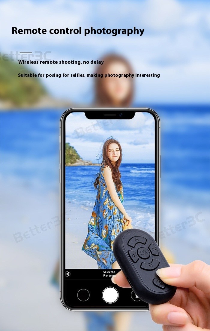 Portable Bluetooth-compatible Six Keys Remote Control Button Type C Charging Wireless Controller ...