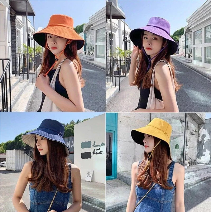 Women Sun-Hat Sunproof UV Hat Foldable Adjustable Cap Sunscreen Fisherman Bucket Hat Cap Woman ...