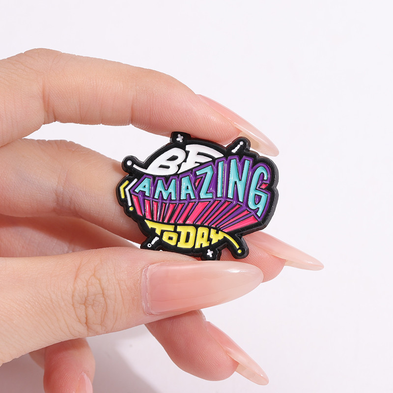 Colorful Texts Mental Health Brooch Pins Don't Overthink Psychological ...