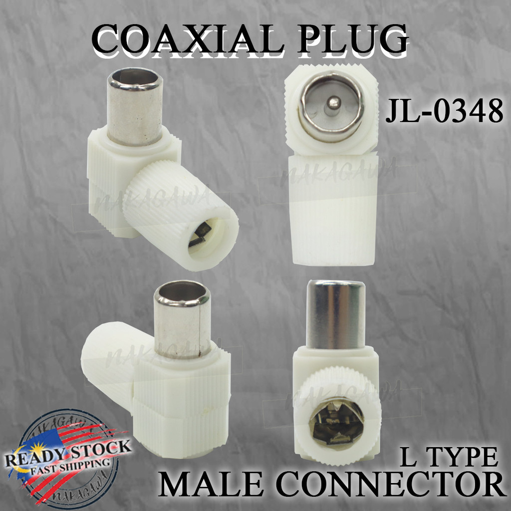EST JAPAN COAXIAL PLUG MALE / FEMALE CONNECTOR / L TYPE CONNECTOR TV ...