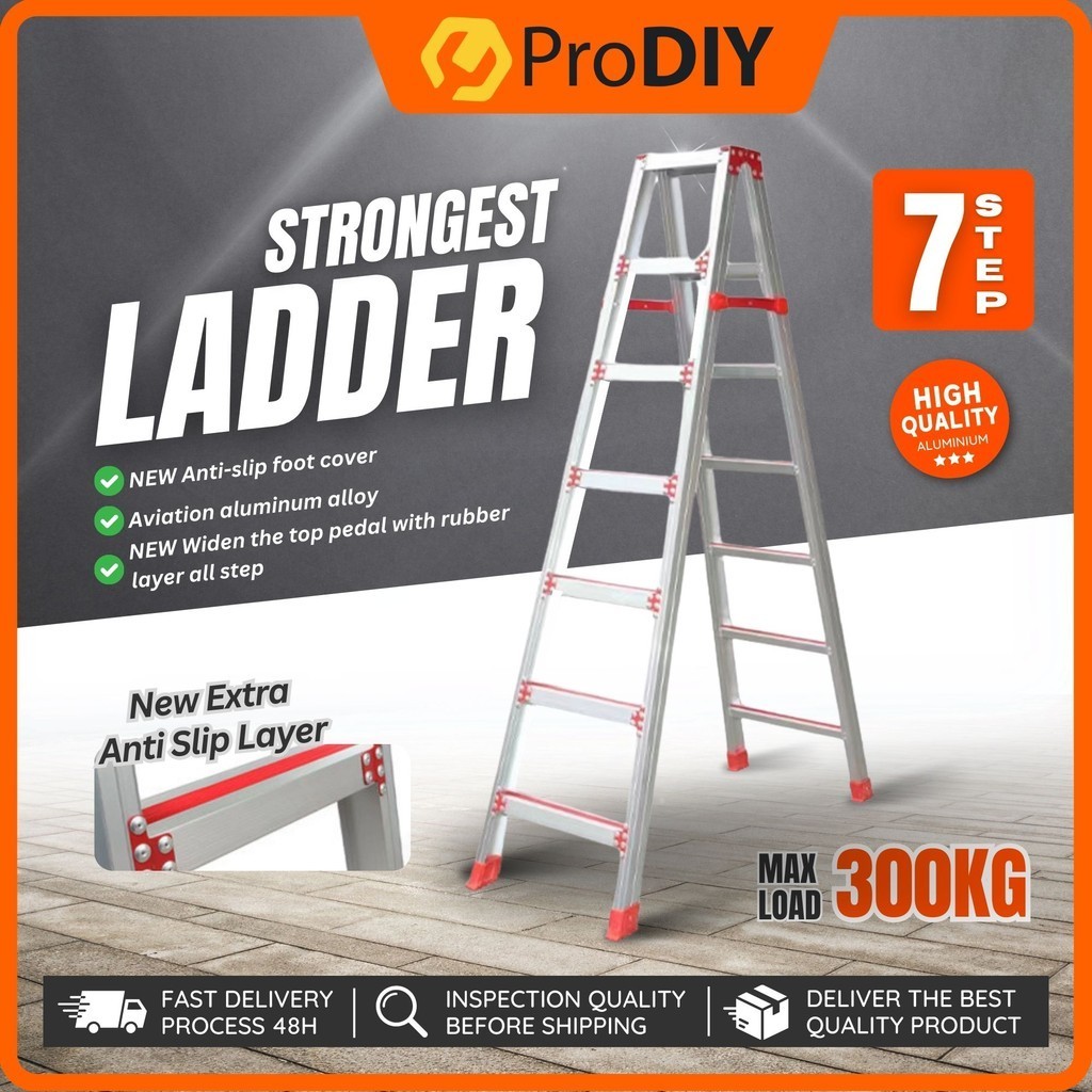 7 Step ladderman Commercial ladder Foldable Aluminium Ladder Foldable ...